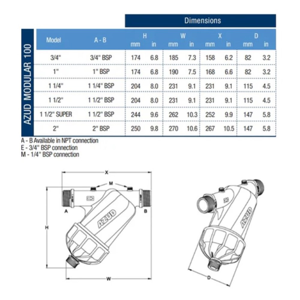 Screen Filters - AZUD SCREEN FILTER MODULAR 100 - Irribiz
